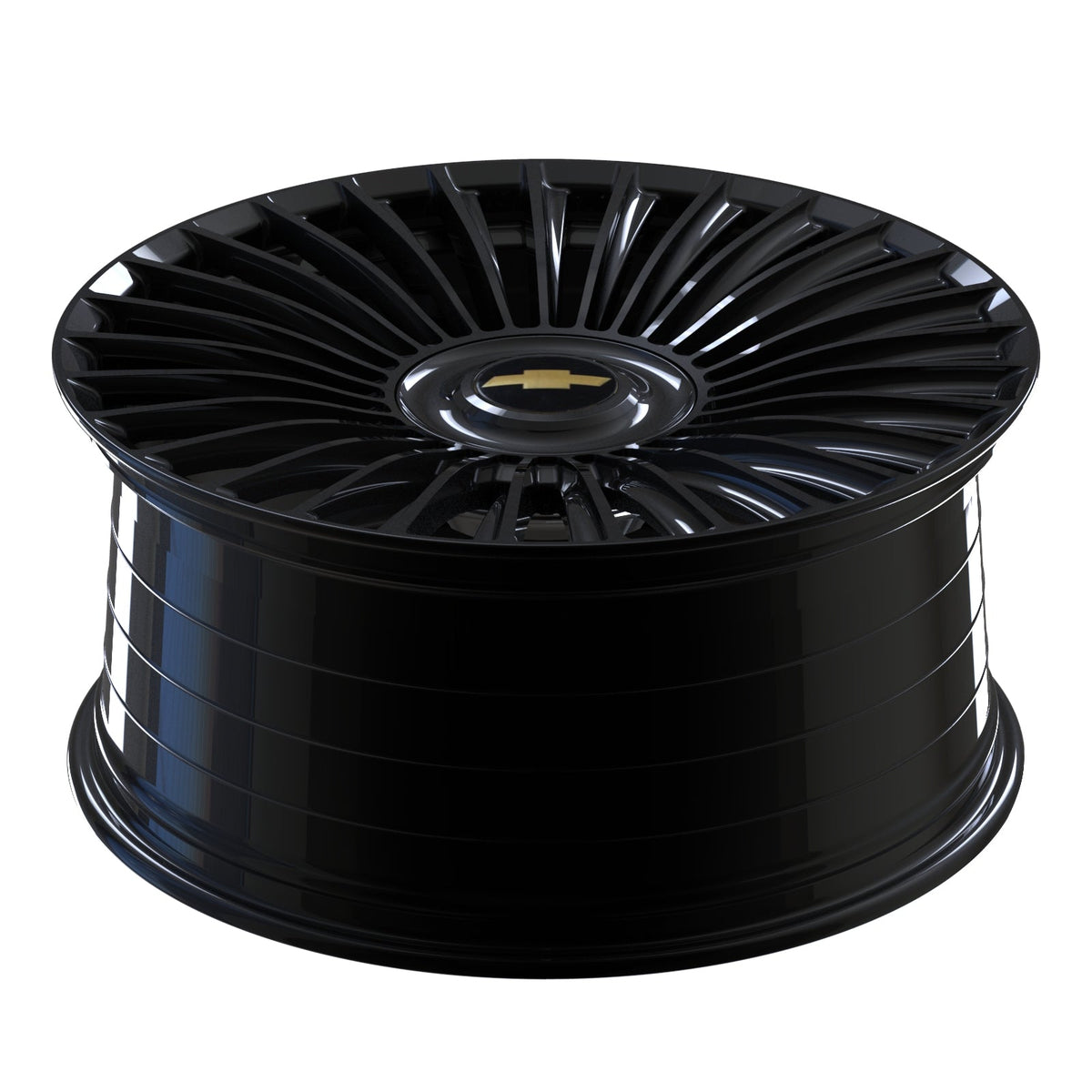 Chevy Wheels OS FF02 24x10 6x139.7 Flow Forged Gloss Black fit Silvera ...