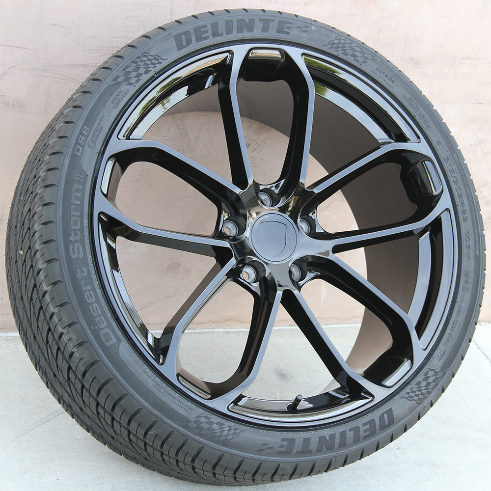 Porsche Wheels 2212 22x9.5 5x130 Gloss Black fit Cayenne S GTS Turbo ...